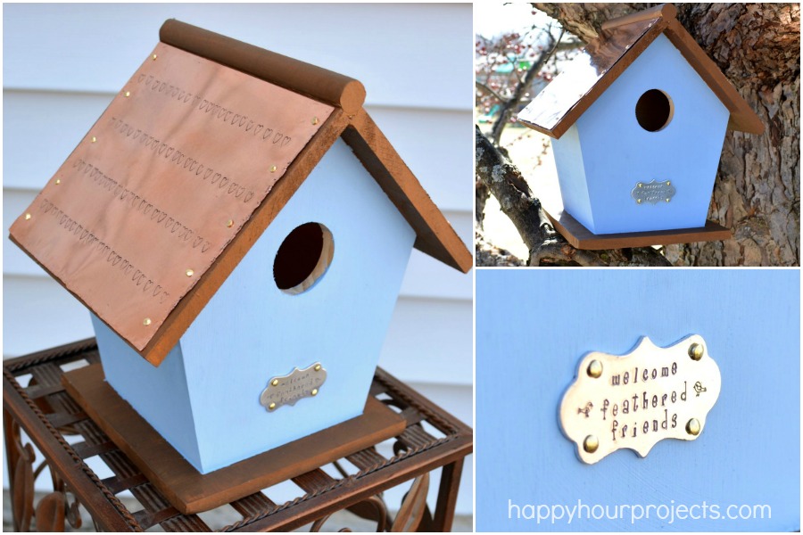 Hand-Stamped Copper Roof Birdhouse - Happy Hour Projects