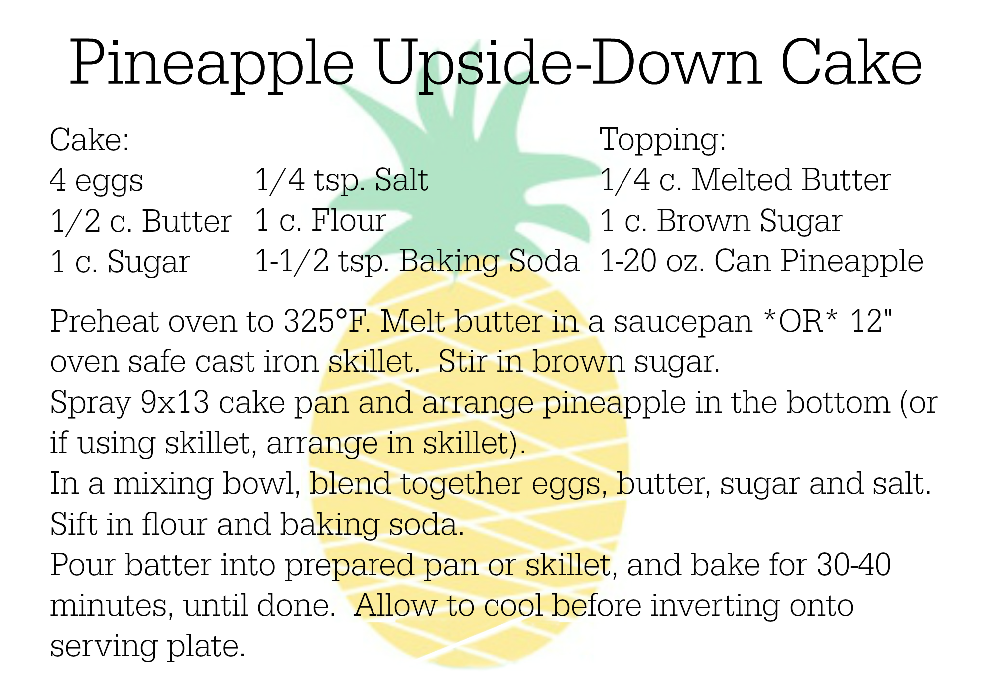 Pineapple Upside Down Cake - Happy Hour Projects