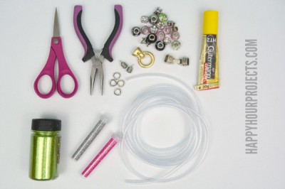 DIY Gold Glitter Looped Bracelet - Happy Hour Projects