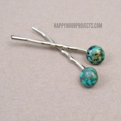 DIY Stone-Embellished Hair Pins - Happy Hour Projects